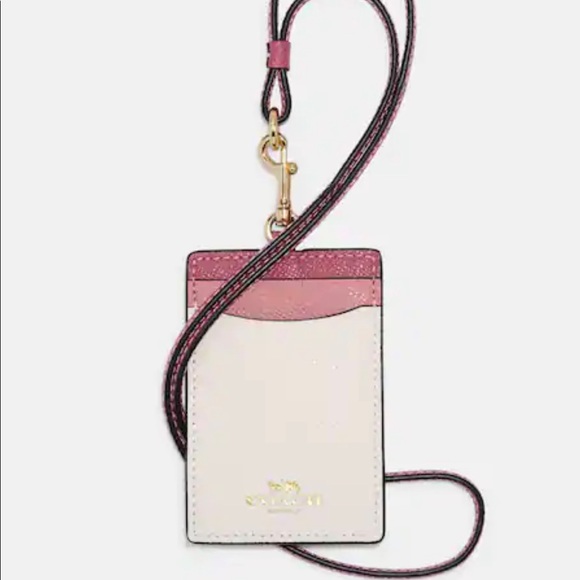 Coach | Accessories | Coach Id Badgelanyard Pink White With Gold ...